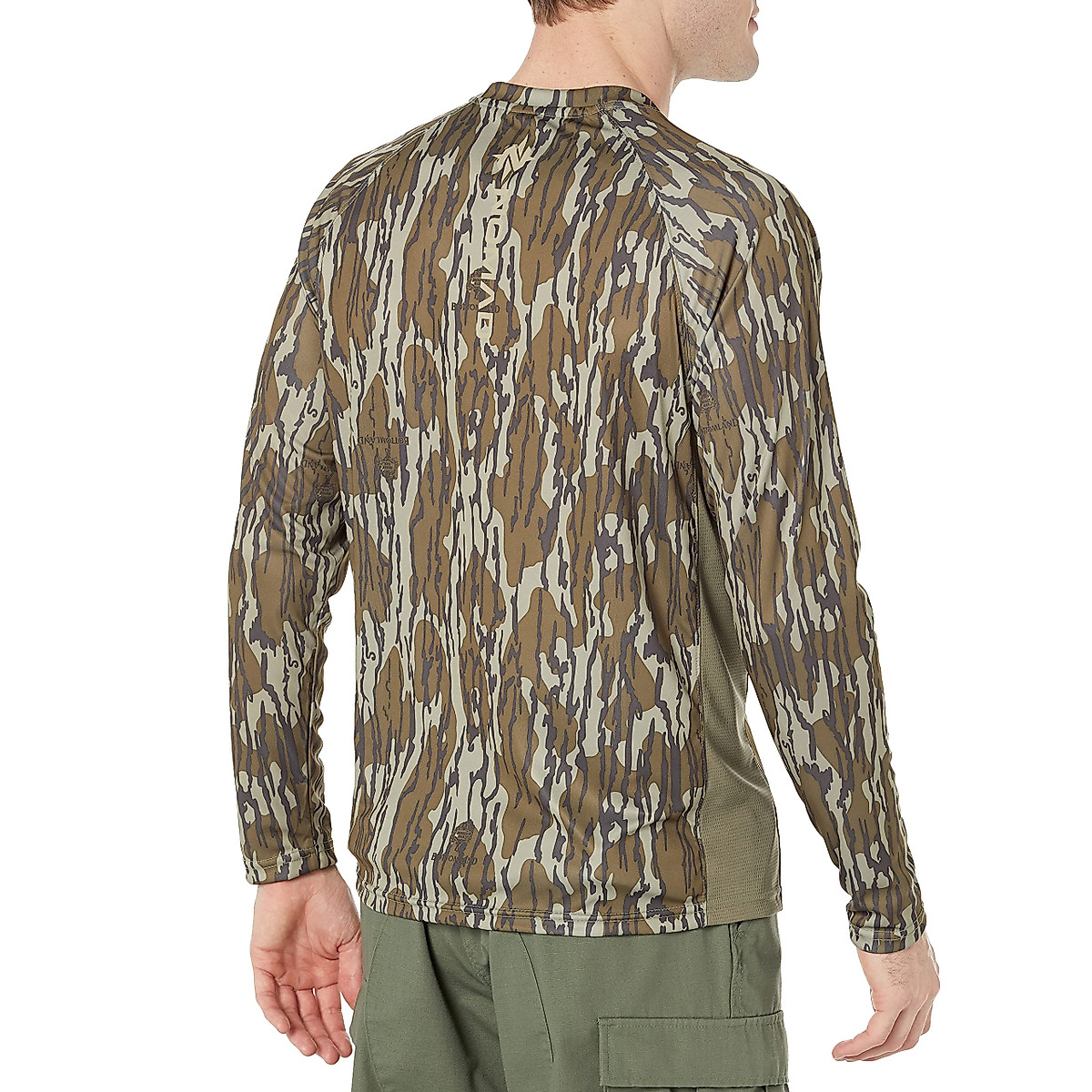 Nomad Mens Pursuit Long Sleeve Shirt | Hunting Shirt W/Sun Protection, Mossy Oak Bottomland, X-Large