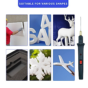 QXCSF Foam Cutter, 18W Styrofoam Cutter, Electric Foam Cutting Tool with LED Display, 3 in 1 Foam Carving Knife Kit for Foam Cutting, Hole Digging, Detail Handing
