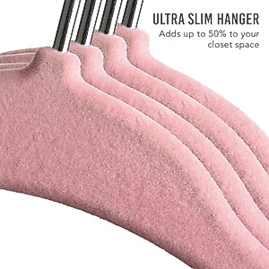 Babyrish Baby Hangers for Closet - Cute Yet Sturdy Baby Clothes Hangers for Newborns, Toddlers and Kids - Space Saving, Non Slip Kids Hangers for Nursery - Pack of 20 Pink Velvet Hangers (20, Pink)