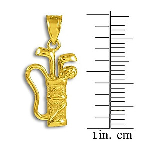 10k Gold Golf Bag Sports Charm Pendant