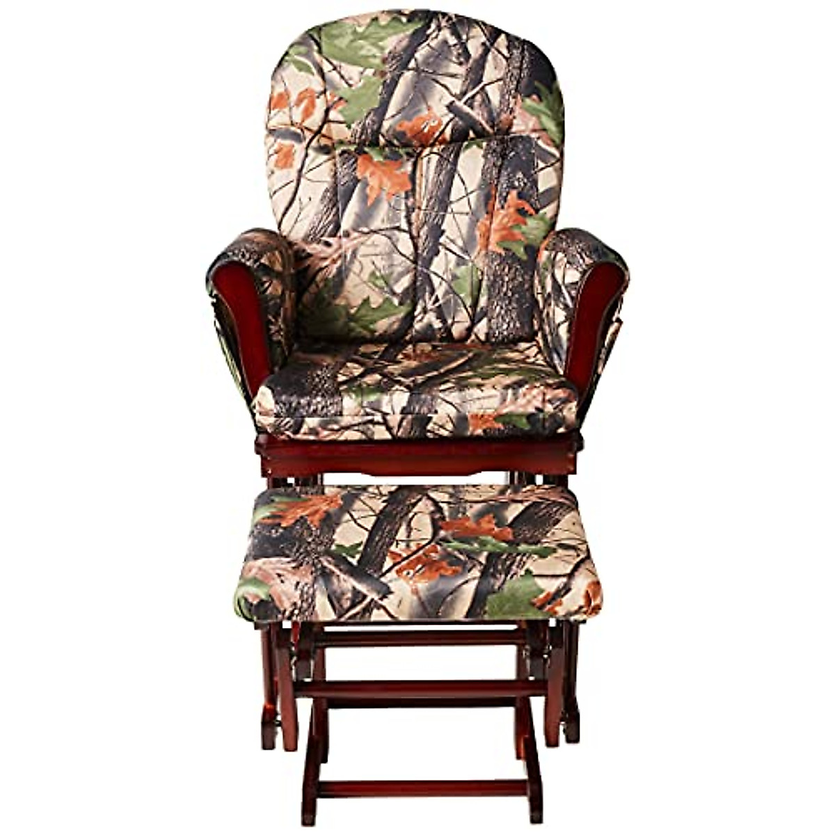 Artiva USA Wood Glider Chair and Ottoman Mircofiber Cushion Set