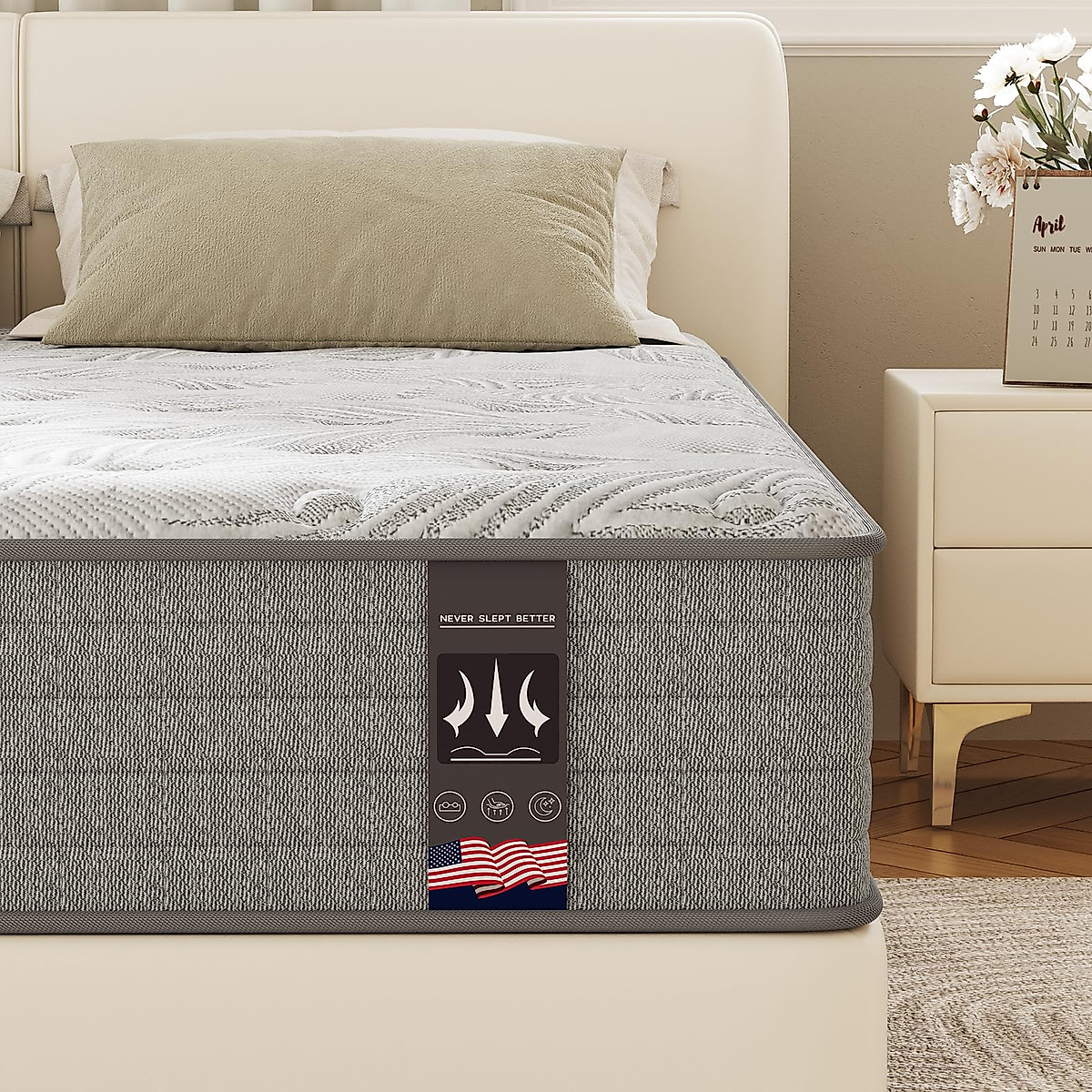 King Size Mattress, 12 Inch Gel Memory Foam King Mattress for Cool Night & Pressure Relief, Medium Firm Feel with Motion Isolating (12 in, King)