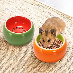 Hamiledyi 2PCS Hamster Bowl,Ceramic Food Water Feeding Dish for Guinea Pigs Gerbil Mouse Rat Chinchilla Hedgehog Sugar Glider