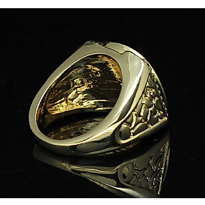 Classy Nugget Design 14k Gold Tone AAA Cz Hip Hop Pinky Ring (9)