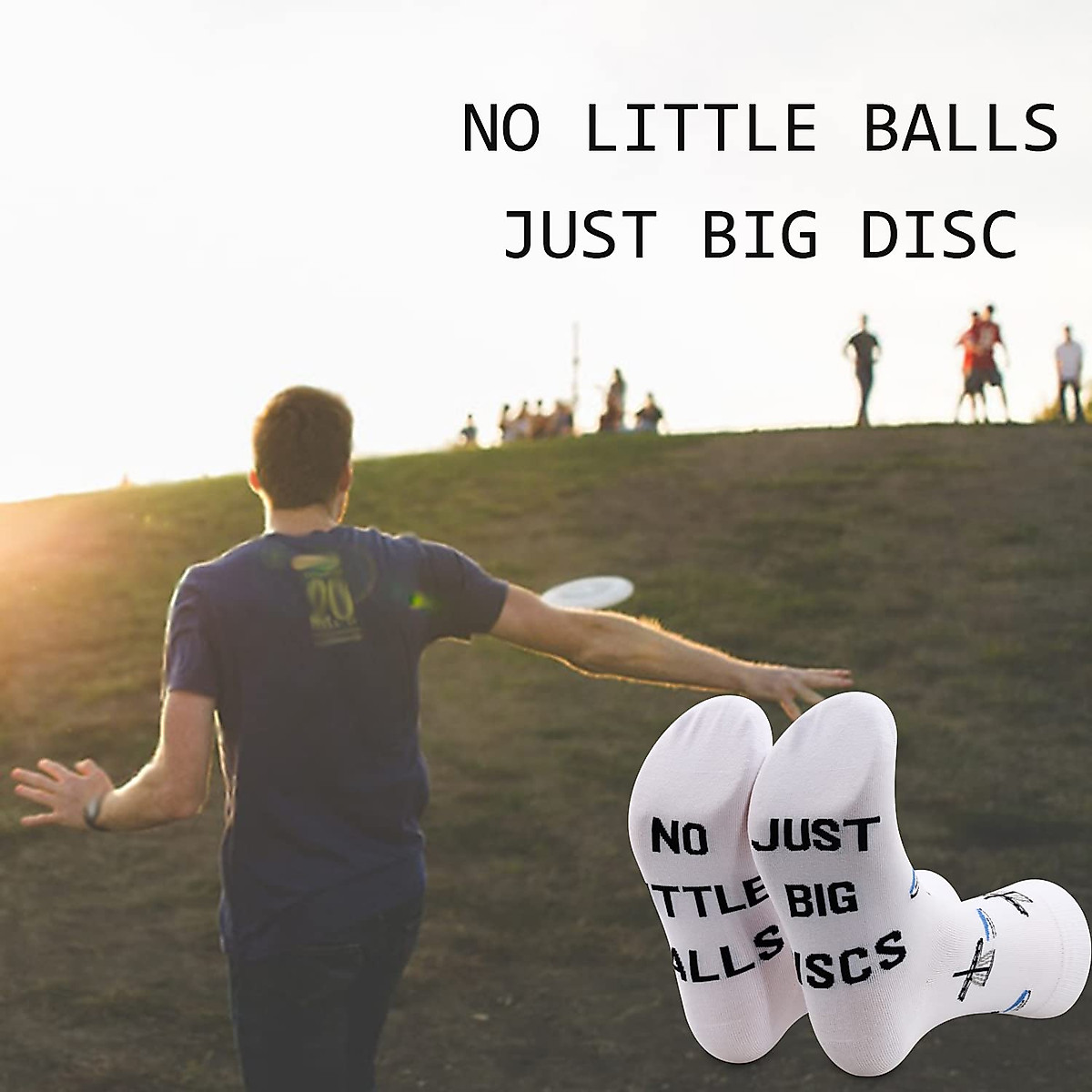 TSOTMO Disc Golf Socks Golfing Gift Disc Golf Sport Socks Gift For Disc Golf Lover Novelty Sport Socks For Men (BIG DISC)