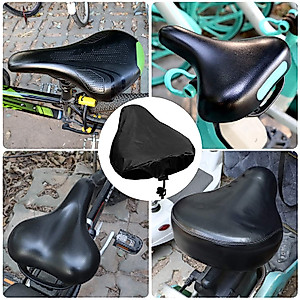 LUTER Waterproof Bike Seat Cover with Drawstring, Protective Water Resistant Bicycle Saddle Rain Dust Cover (Black)