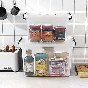Bblina 2 Packs Clear Storage Boxes with Lids, 12 Quarts & 6 Quarts Plastic Latching Bins Totes