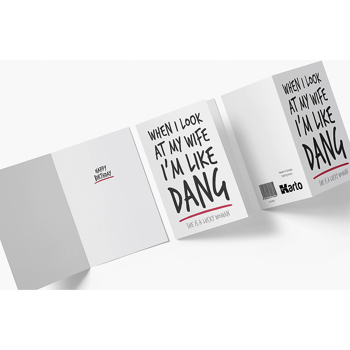 Sweet and Funny Birthday Card for Wife, Large 5.5 x 8.5 Birthday Card for Her, Wife Birthday Card, Happy Birthday Card for Wife from Husband, Karto Look Wife