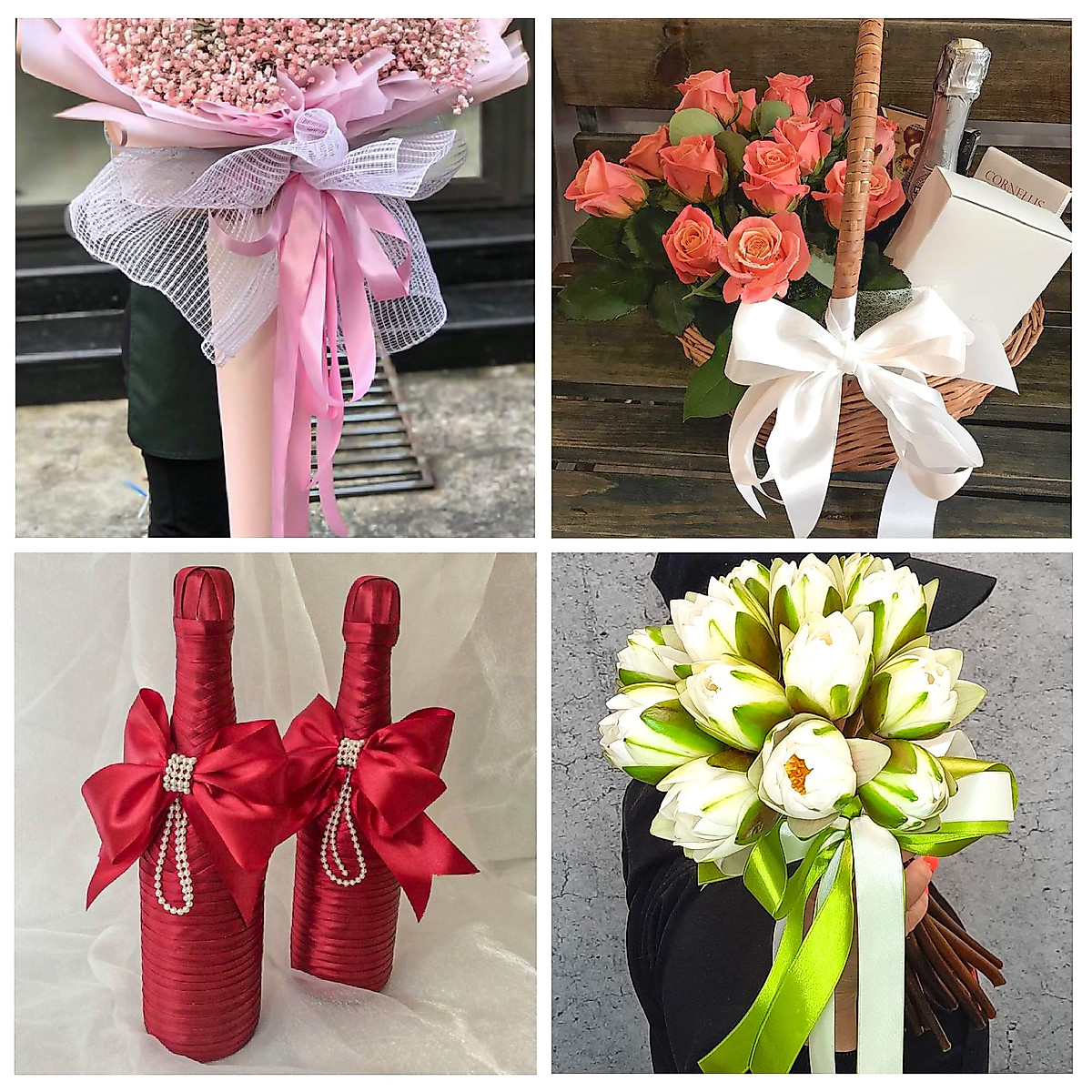 2 inch Light Olive Ribbon Satin Double Face Ribbons for Gift Wrapping Party Decoration Floral Arrangement Silk Ribbon for Wedding Decor Ribbon Light Olive Solid Ribbon Roll 2 in x 25 Yards