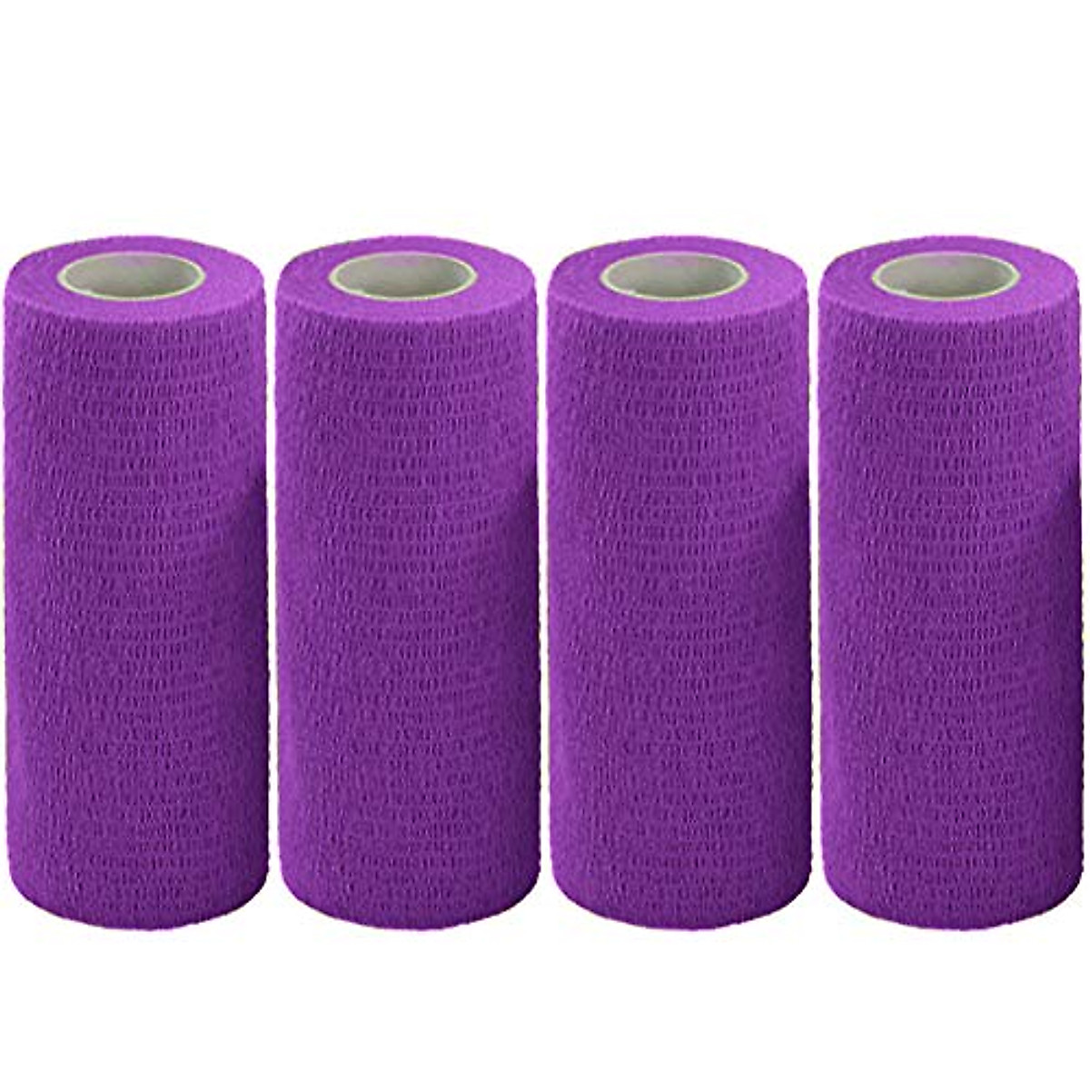 Vet Wrap Tape Bulk 6 Inch Self-Adhesive Cohesive Bandage Wraps Wide Bandages for Horses Dogs Cats Animals Pets, Purple, 4 Rolls