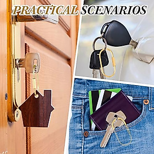 WILLBOND Brass Key Ring Gold Screw Lock Clip Key Ring Chain Durable Simple Brass Keychain Holder (Big)