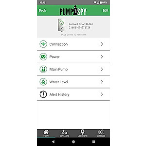 PumpSpy WiFi Sump Pump Smart Outlet with Sump Pump Water Level Sensor, 24/7Monitoring & Alerts, Works with any 120V Sump Pump, Has Additional Outlet for Backup System For Sump Pump, White