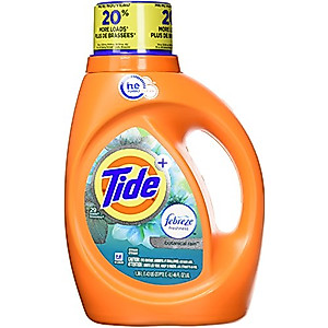 Tide plus Febreze Freshness Botanical Rain HE Turbo Clean Liquid Laundry Detergent, 46 oz, 29 loads (Packaging May Vary)