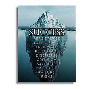 SUCCESS WALL ART FRAMED Motivational Wall Art Office Wall Decor for Men and Home Office Decor 11.5 x 15”