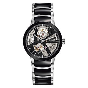 Rado Men's Centrix Open Heart Swiss Automatic Watch, Black/Stainless (R30178152)
