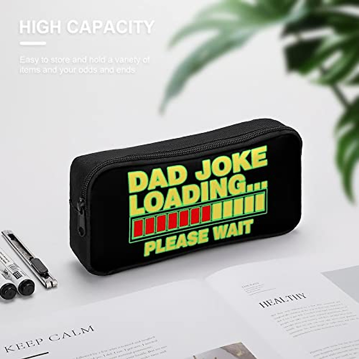 Dad Joke Loading Pencil Case Stationery Pen Pouch Portable Makeup Storage Bag Organizer Gift