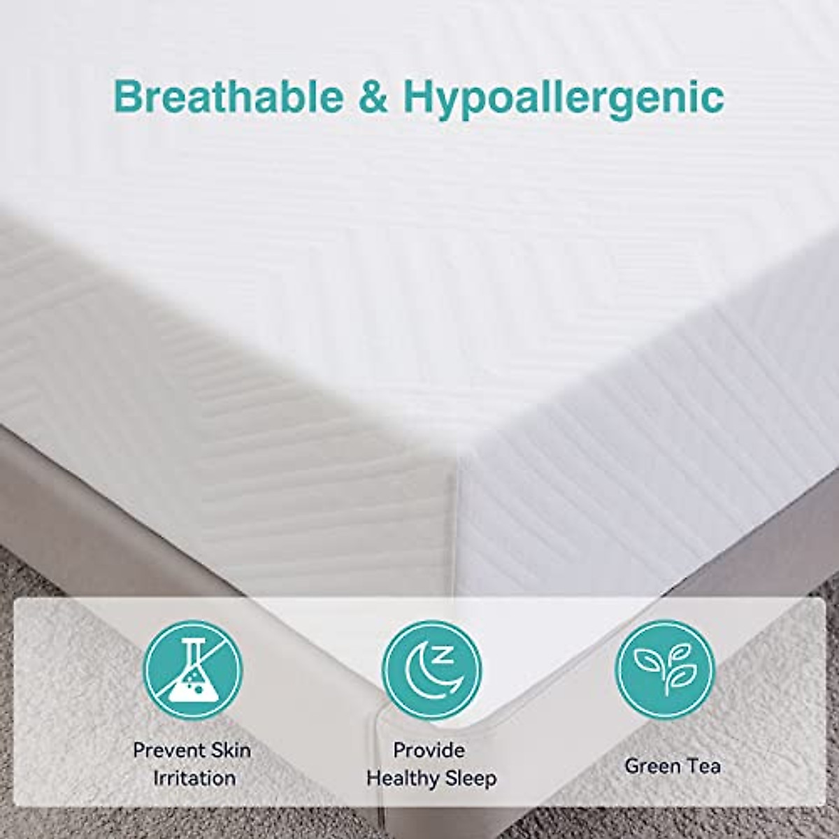 Opoiar Full Mattress,6 Inch Green Tea Memory Foam Mattress in a Box with Breathable Cover,Medium Firm/CertiPUR-US Certified/Pressure Relieving/Made in USA (by-Igo)