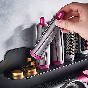 Wall Mount Holder Compatible with Dyson Airwrap Styler and Dyson Supersonic Hair Dryer, 2 in 1 Organizer Stand Storage Shelf Compatible with Dyson Curling Iron Wand for Bathroom Bedroom