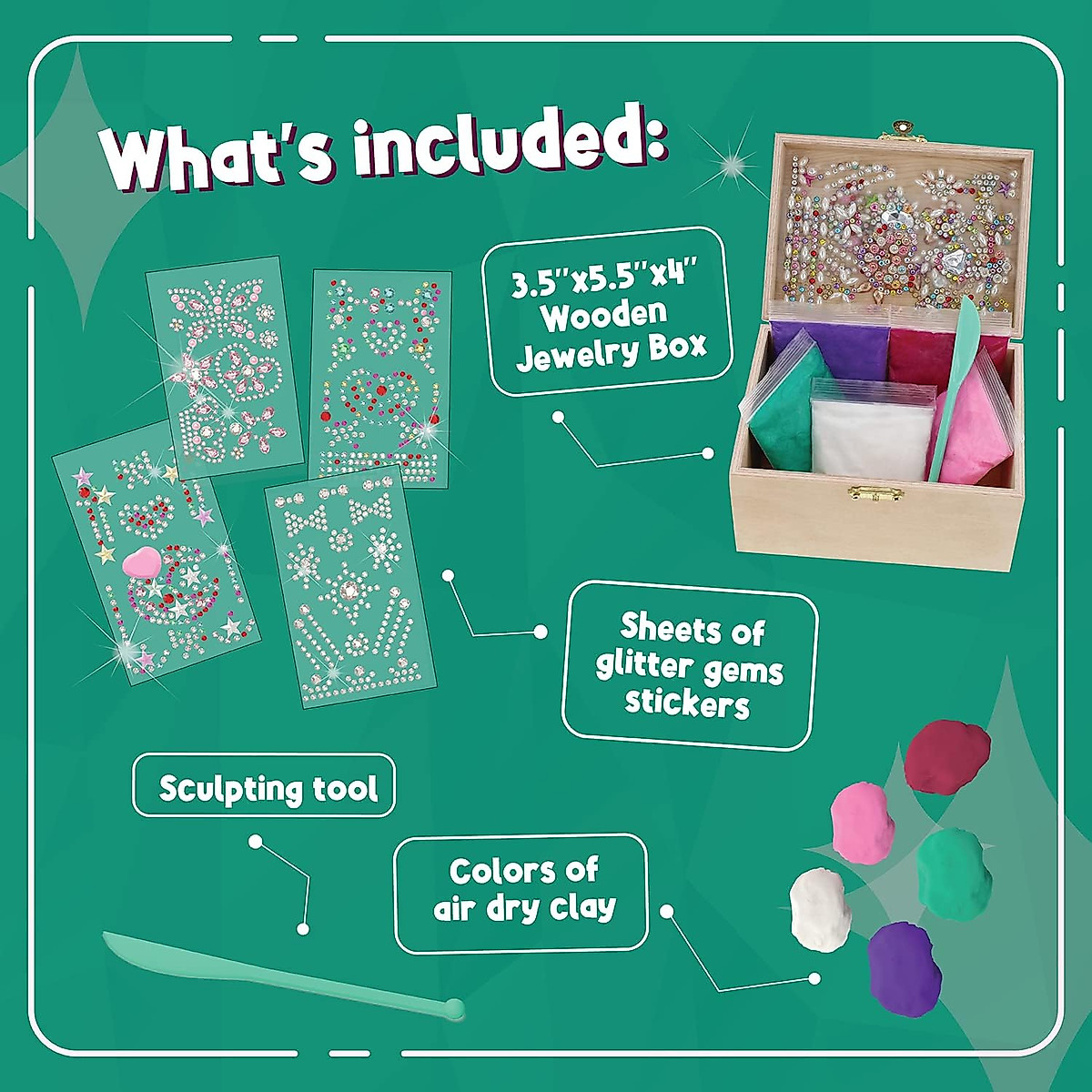 PURPLE LADYBUG Design Your Own Jewelry Box Craft Kit - DIY Jewelry Box for Girls 8-12, & Fun Girls Arts & Crafts Age 6-8 & Up - Great Birthday & Valentines Easter Gifts for Girls 8-10 Years Old