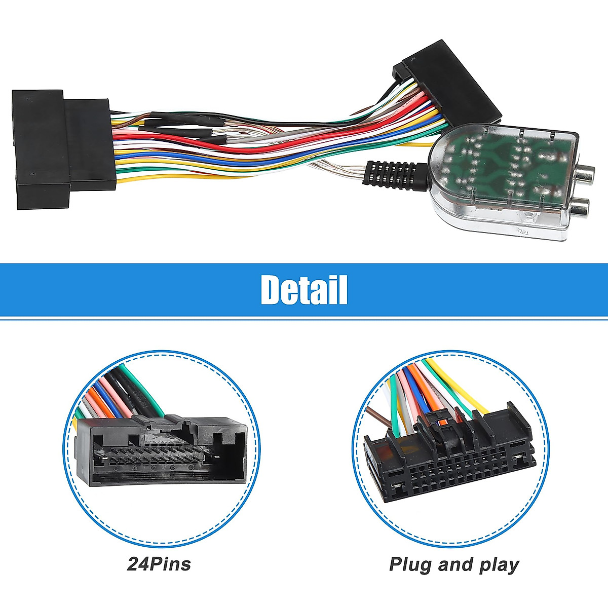 X AUTOHAUX Car Add an Amp Amplifier Adapter Interface to Radio System for Ford 2011-2018 with Red Extension Wire