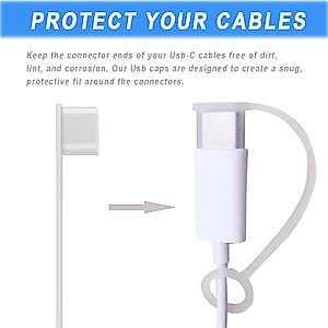 CKANDAY 5 Pieces USB C Cable Cover with 5 Pack USB C Dust Plugs Caps, Silicone Anti-Dust USB C Port Pluggy Caps with Dust and Oxidation Protection, Compatible with Type C Charging Port Devices
