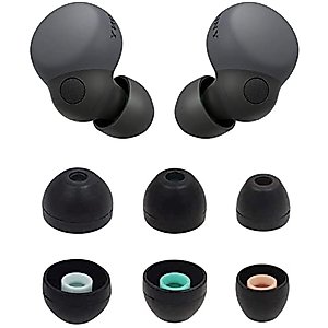 ALXCD Eartips Compatible with Sony LinkBuds S Earbuds WFLS900N/B, S/M/L 3 Sizes 3 Pairs Soft Silicone Ear Tips Earbuds Replacement Tips, Compatible with LinkBuds S, Black sml