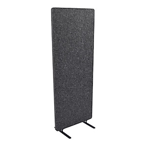 Stand Up Desk Store ReFocus Raw Freestanding Acoustic Desk Divider Privacy Panel to Reduce Noise and Visual Distractions (Anthracite Gray, 23.6" x 62")