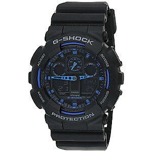 Casio G-Shock GA100-1A2 Ana-Digi Speed Indicator Black Dial Men's Watch