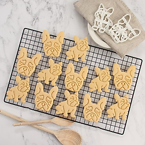 Set of 2 French Bulldog cookie cutters (Designs: Body & Face), 2 pieces - Bakerlogy