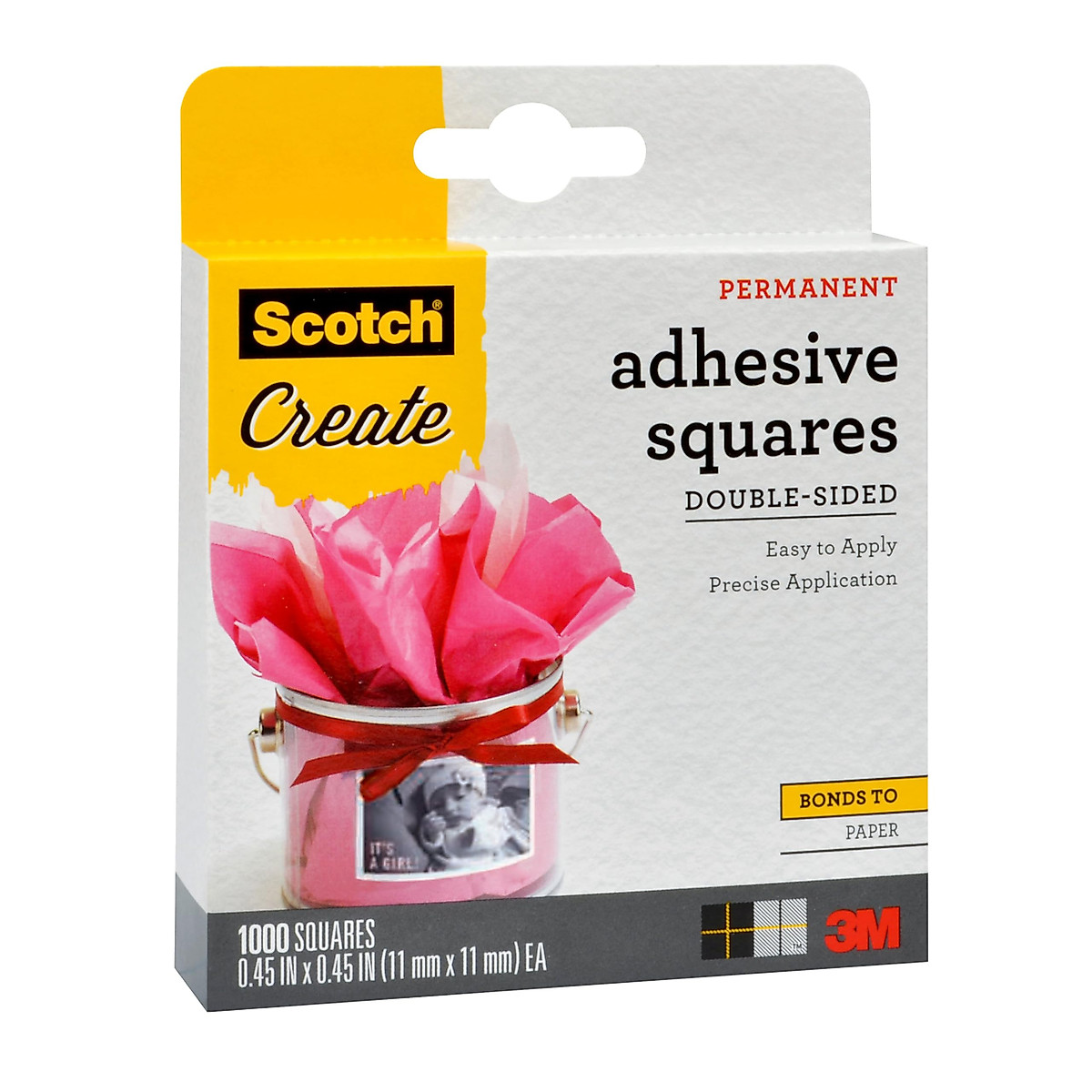 Scotch Adhesive Squares, .45 in x .45 in, 1000 Count, Excellent for all Paper Crafts (009-1000-CFT)