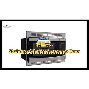 RV Stainless Steel Microwave Oven with Turntable - 1.0 Cu. Ft. Capacity | Includes Trim Kit for Easy Installation & Stylish Finish