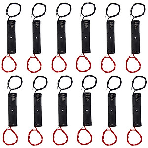 LAMPVPATH (Pack of 12) Single AAA Battery Holder, 1 X 1.5V AAA Battery Holder, AAA Battery Holder with Leads Wires
