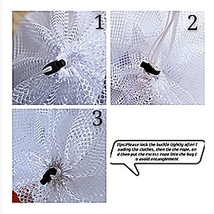 Small Commercial Mesh Laundry Bags with Handle and Drawstring for Dormitory, Travelling, College,Apartment, Camping, RV, Machine Washable, Over Door Hanging Mesh Bag,20×17inc