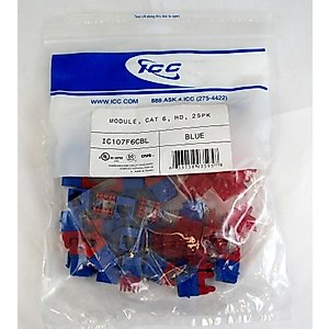 ICC ICC-IC107F6CBL MODULE, CAT 6, HD, 25PK, BLUE
