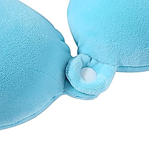 CHDN Travel Pillow Cute Comfortable&Washable Neck Pillow for Airplane Travel Office Sky Blue