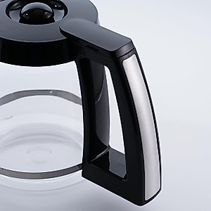 Replacement 12-Cup Glass Carafe, Compatible with Cuisinart Coffee Maker, Replaces DCC-1200PRC (Decorative Stainless-steel Handle)