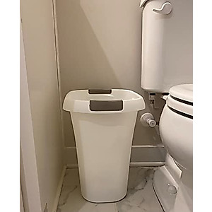 Rubbermaid Open Top White ,Plastic, Waste Basket, 5.3 Gallon Trash Can, for Kitchen Home Office Use