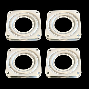4pcs 3 Inch Square Lazy Susan Turntable Bearing Plate with 150 Pound Capacity Galvanized Steel Rotating Bearing Plate Swivel Plate