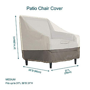 PHI VILLA Patio Adirondack Chair Covers, Outdoor Furniture Cover Waterproof & Heavy Duty Deep Seating Lounge Chair Cover for Deck Lawn Garden, Medium, W31 x D38 x H31