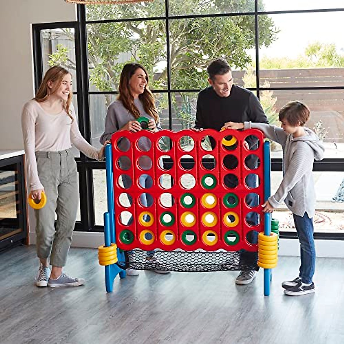ECR4Kids Jumbo 4-To-Score with Mesh Net and Carry Bag, Giant Game, Assorted