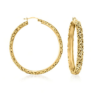 Ross-Simons 18kt Yellow Gold Over Sterling Silver Extra Large Byzantine Hoop Earrings