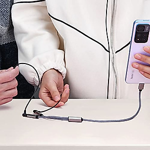 USB Type C to 3.5mm Female Headphone Jack Splitter, Dual Headphone Jack Adapter Compatible with iPad, Samsung S21 S20 S20+ Ultra, Google Pixel 4 3 XL