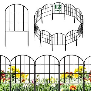 Ticanros 12 Pack Decorative Garden Fence Panels No Dig Fencing, Total 24in (H) x 13ft (L), Rustproof Metal Wire Garden Fence Border, Small Animal Barrier Fence for Dog