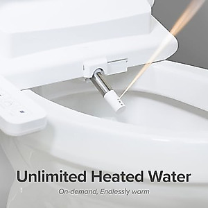 SmartBidet SB-2600 Electric Bidet Seat for Elongated - Electronic Heated Toilet Seat with Warm Air Dryer and Temperature Controlled Wash Functions (Unlimited Hot Water)