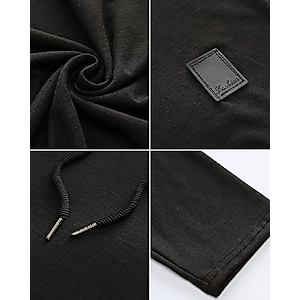 Lexiart Mens Fashion Hoodies Sport Pullover Solid Color Shirt Workout Lightweight Tops Black