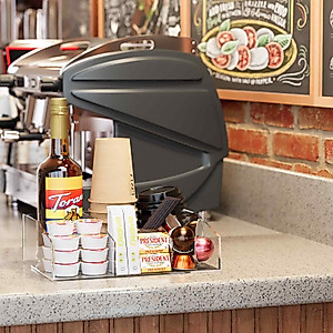 Neatsure Coffee Bar Station Organizer, Acrylic Countertop Holder for Pods, Condiments, Stirrers, Snacks, Tea, Bar Accessories, Gift for Lovers, Clear