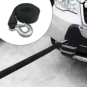 Trailer Winch Strap, 2" x 20ft 6000lb 10000 lbs Breaking Strength 3300 lbs Load Capacity for Boat, Loop End for Boats, Trailer, Wave Runner, Towing, Heavy Duty Equipment, Black
