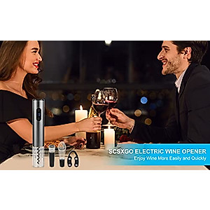 Wine Opener Electric,Wine Bottle Opener, Rechargeable Corkscrew with USB Charging Line,Pourer, Foil Cutter, Vacuum Pumping Stopper Battery Powered Cordless Wine Opener Kit