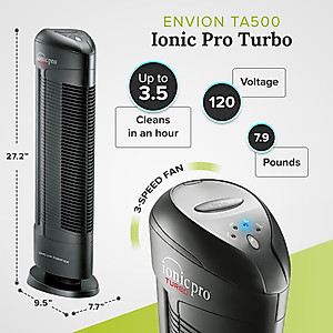 Envion Ionic Pro Turbo, 500 Sq Feet, Black
