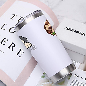 Aigang Funny Tumbler Pug Gift for Pug Lovers Friends Family Coworkers Kids Birthday Father's Day Puppy Coffee Cup 20oz Stainless Steel Travel Mug Thermal Water Bottle for Hot & Cold Drinks